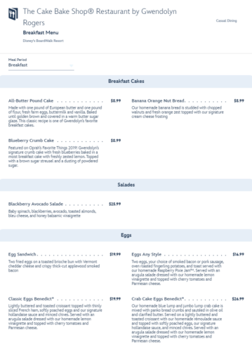 Official Menu Revealed for The Cake Bake Shop Restaurant by Gwendolyn ...