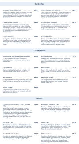 Official Menu Revealed for The Cake Bake Shop Restaurant by Gwendolyn ...