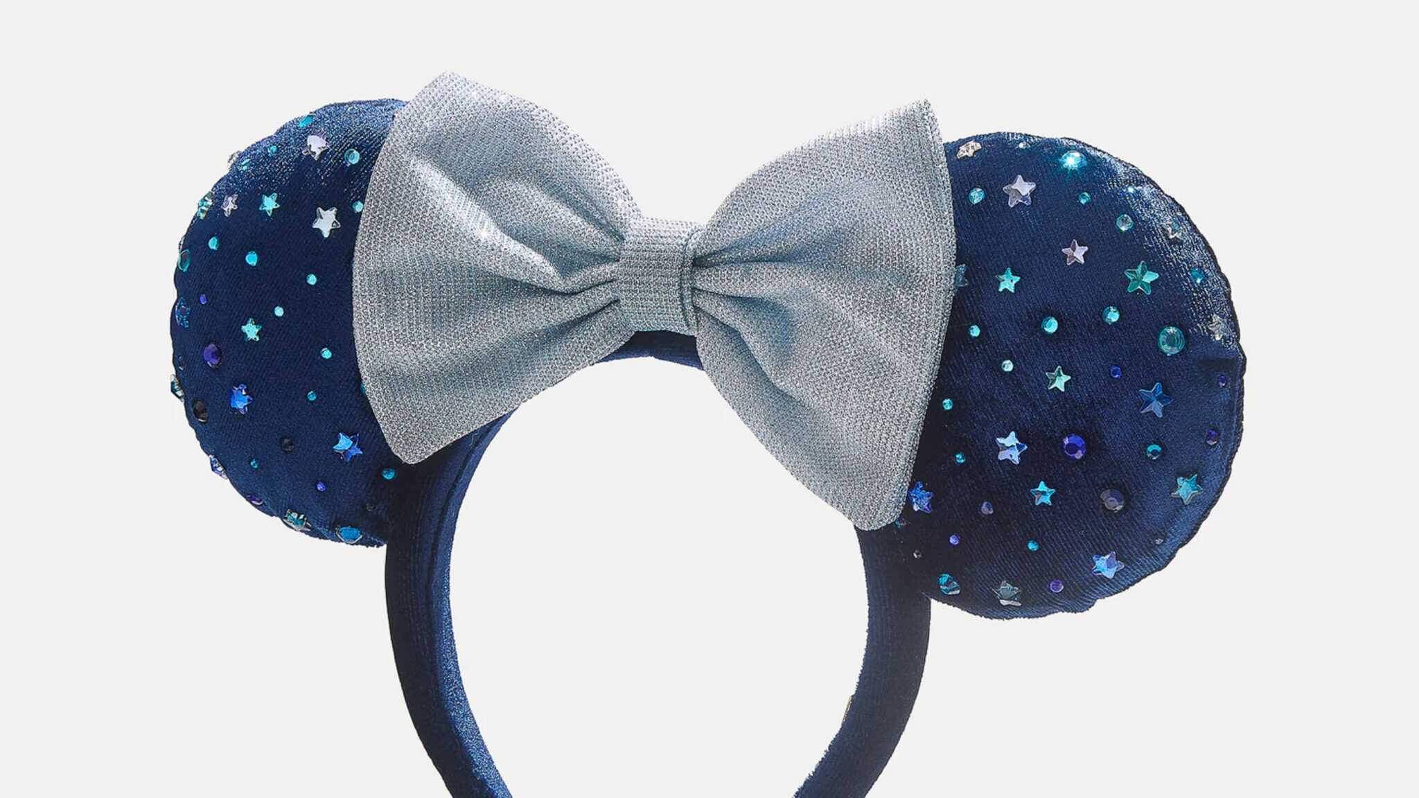 New Minnie Mouse Blue Velvet Ear Headband by BaubleBar To Sparkle Like ...