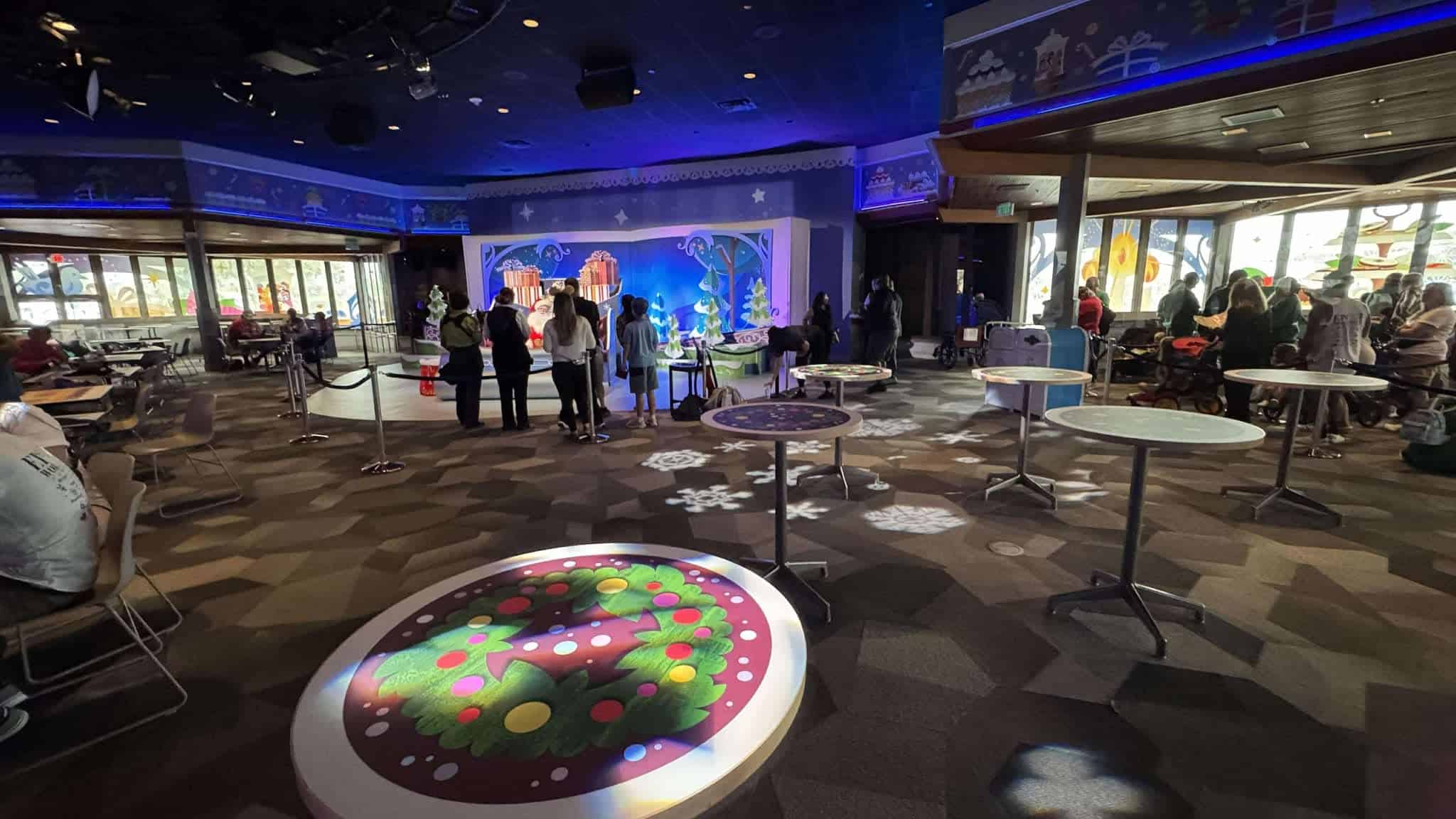 Santa Greeting Guests Inside the Odyssey Building for 2024 EPCOT ...