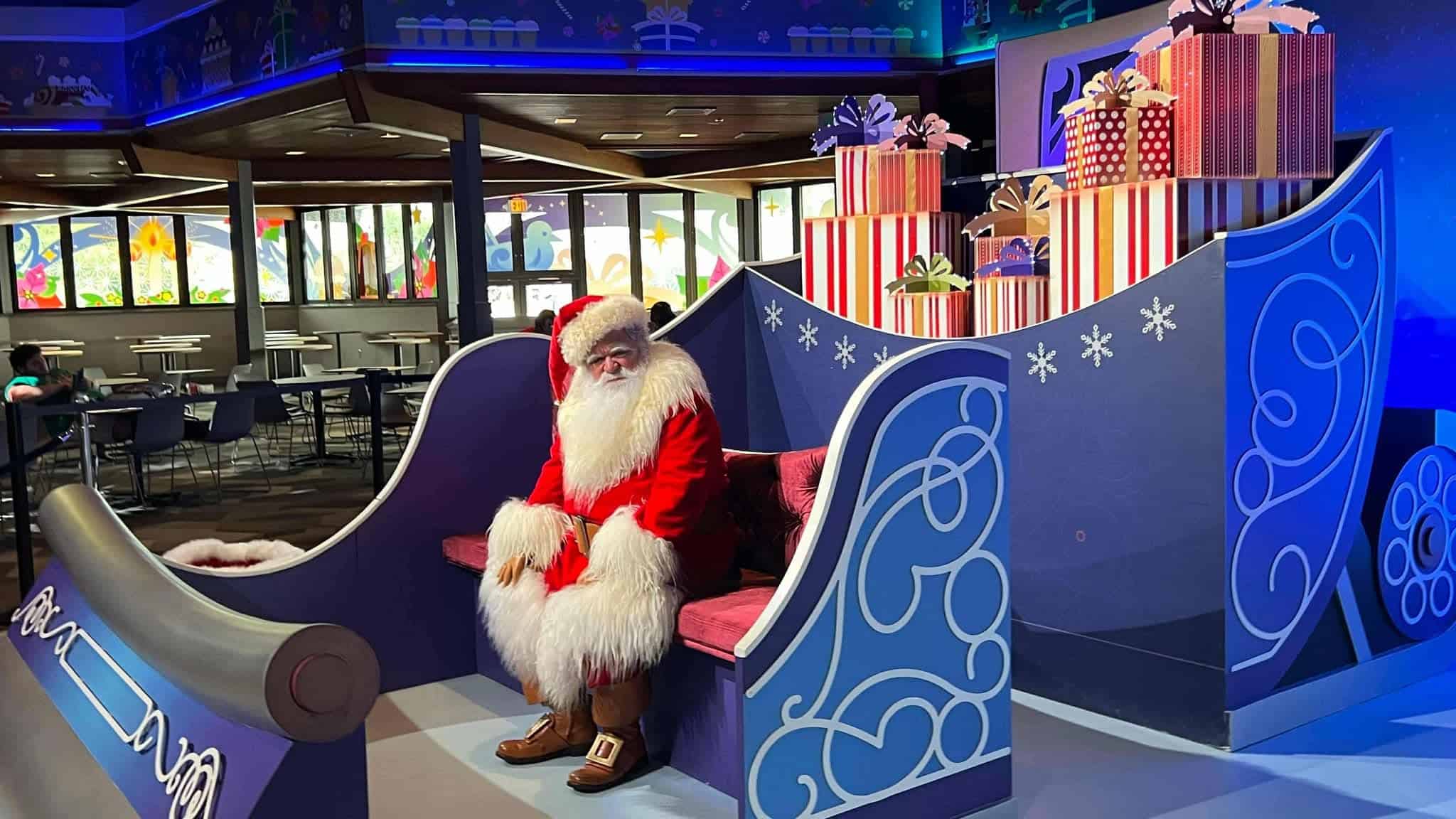 Santa Greeting Guests Inside the Odyssey Building for 2024 EPCOT ...