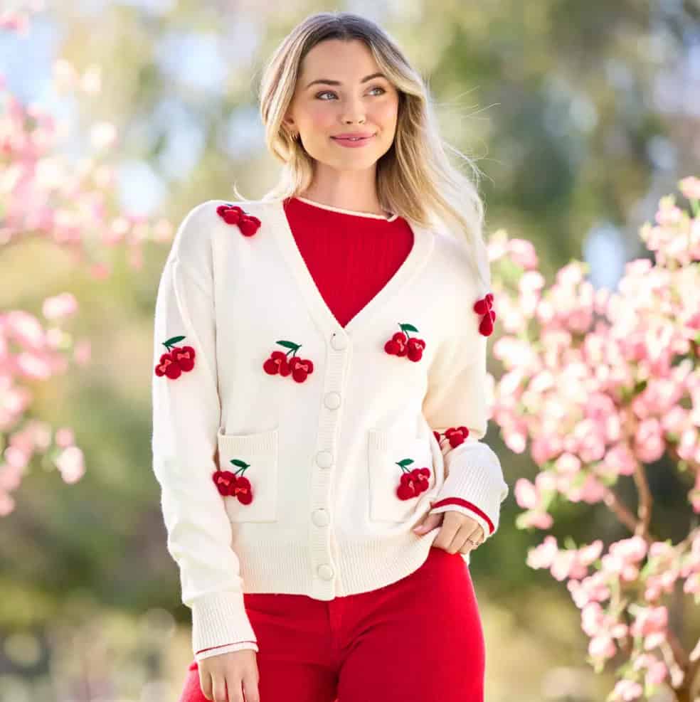 A Berry Cute Minnie Mouse Icon Cherries Cardigan by Her Universe | Chip ...