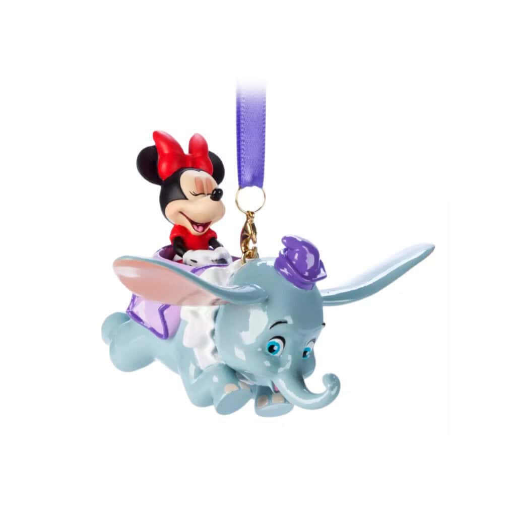 Whimsical Minnie Mouse on Dumbo the Flying Elephant Sketchbook Ornament ...