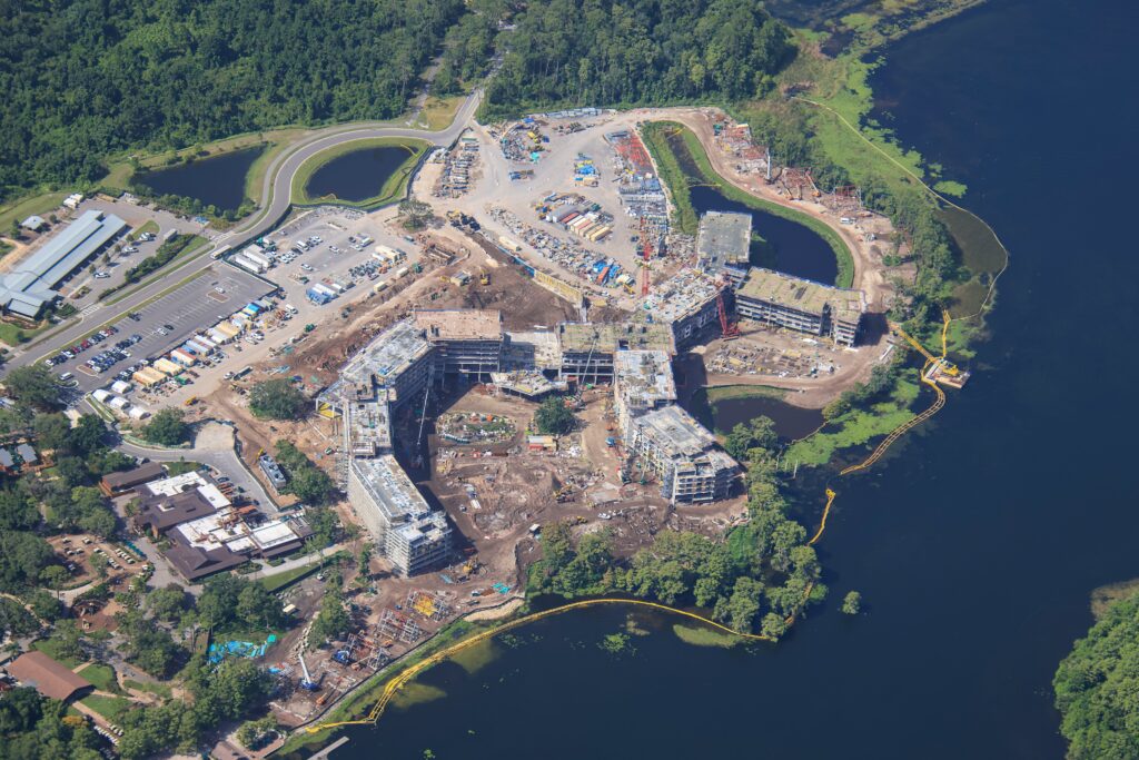 Aerial View Of The Construction At Disney Lakeshore Lodge Chip And