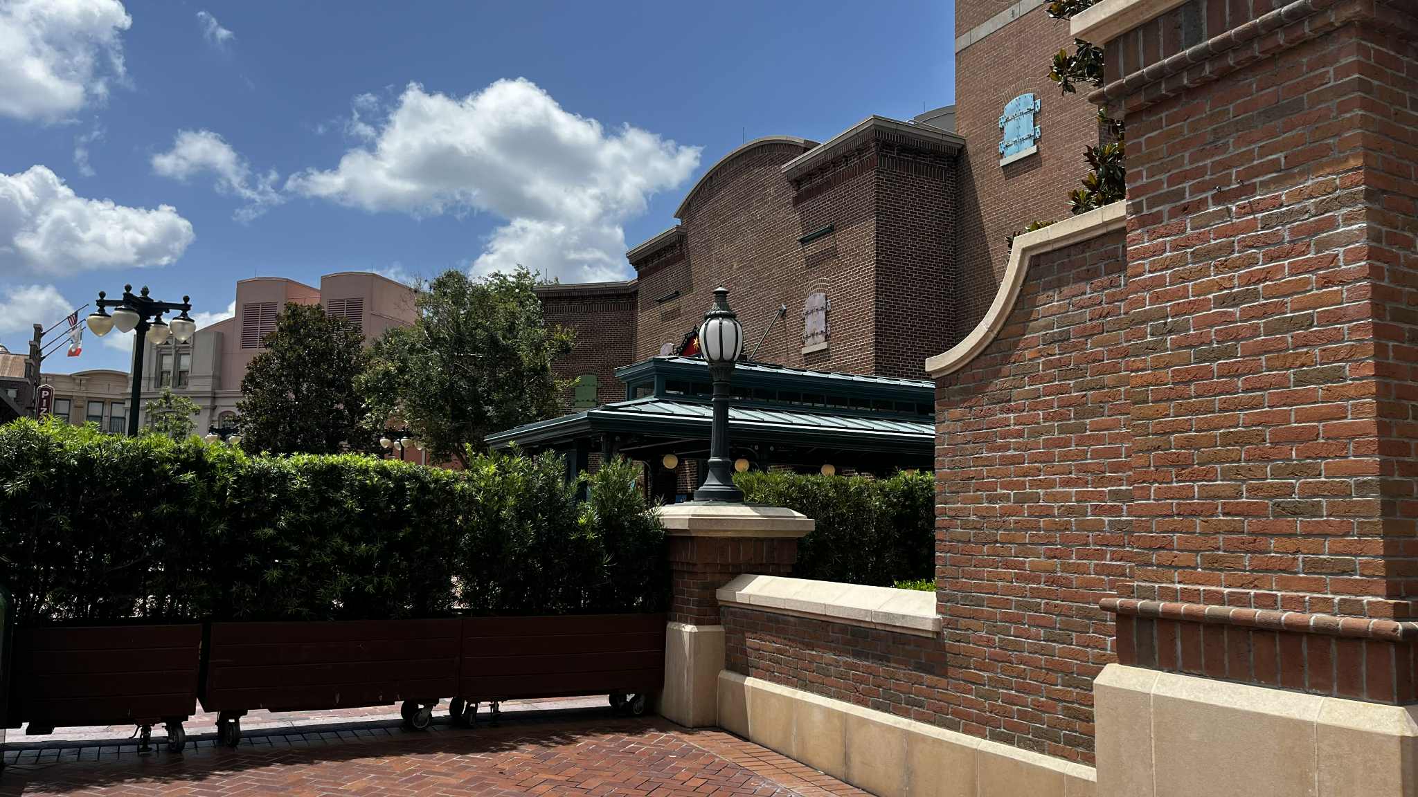Muppets Courtyard Completely Walled Off with Planters | Chip and Company