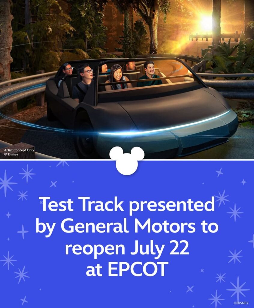 Reopening Date Announced for Test Track in EPCOT | Chip and Company