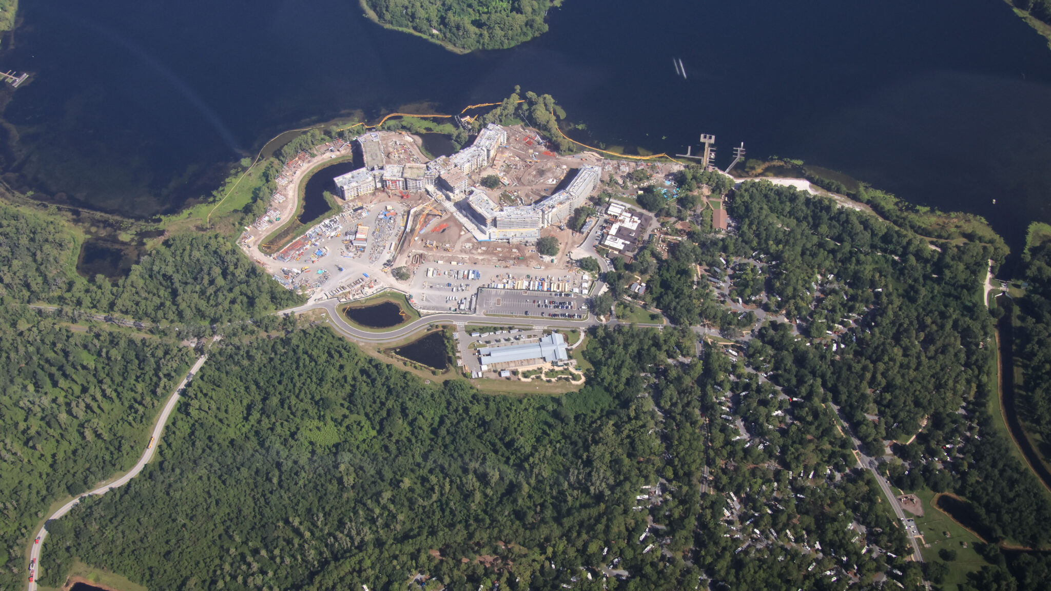Aerial Look at the Construction of Disney's Lakeshore Lodge | Chip and ...