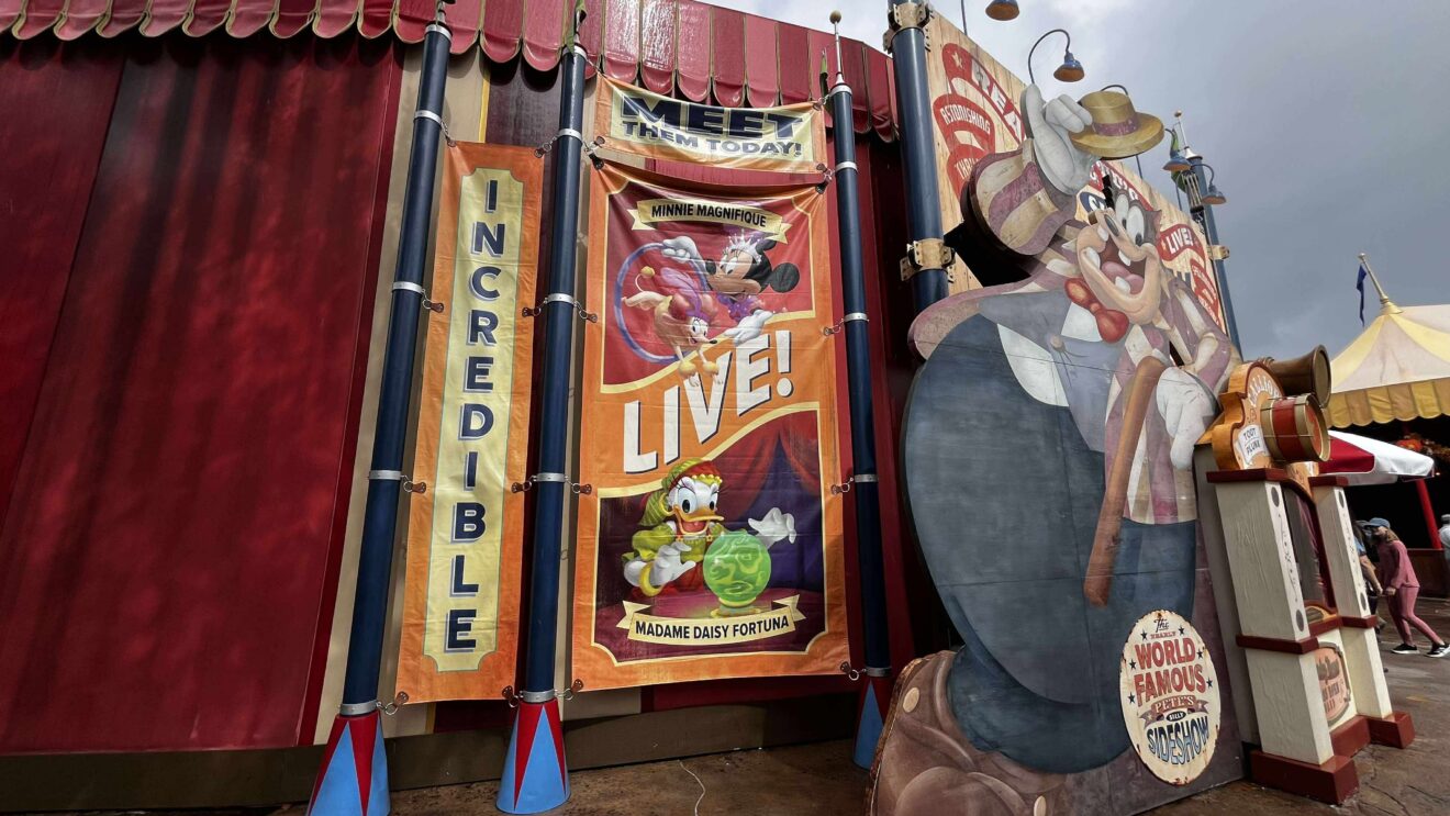New Pete’s Silly Sideshow Banners Debut in the Magic Kingdom | Chip and ...